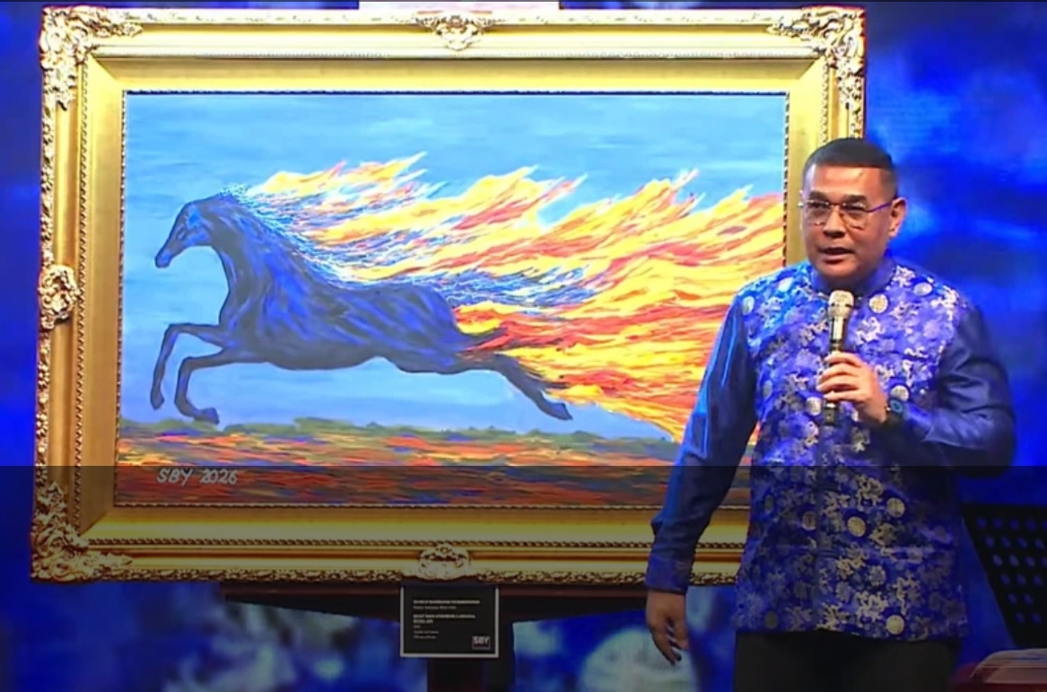 Karya Seni Presiden Ke-6: Lukisan "Kuat Laksana Kuda Api" SBY Laku Rp6 ...